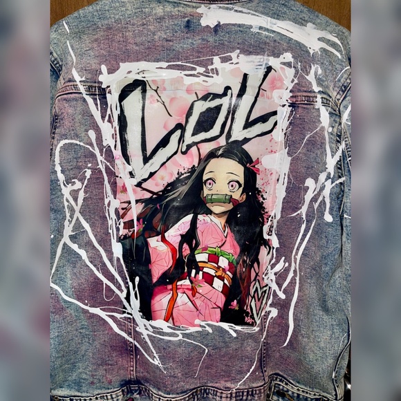 Jackets & Coats | Demon Slayer Nezuko Painted Jacket | Poshmark